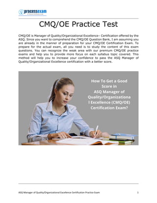 Sharpen Your Knowledge with ASQ Manager of Quality/Organizational ...