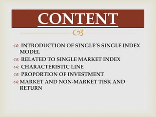 Sharpe’s single index model | PPTX