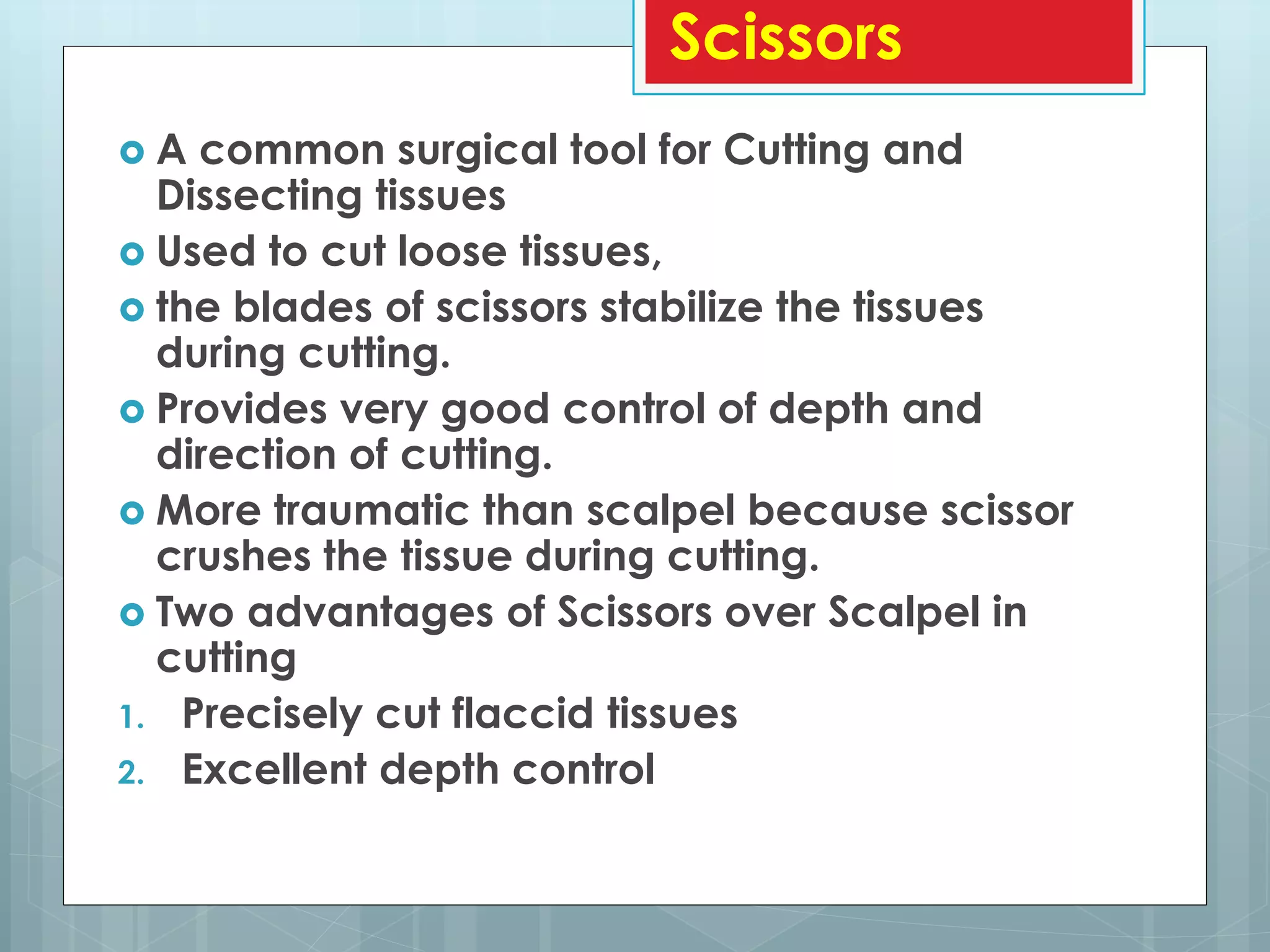 Sharp instruments (blade, bp handle, scissor needle, suture material) | PDF