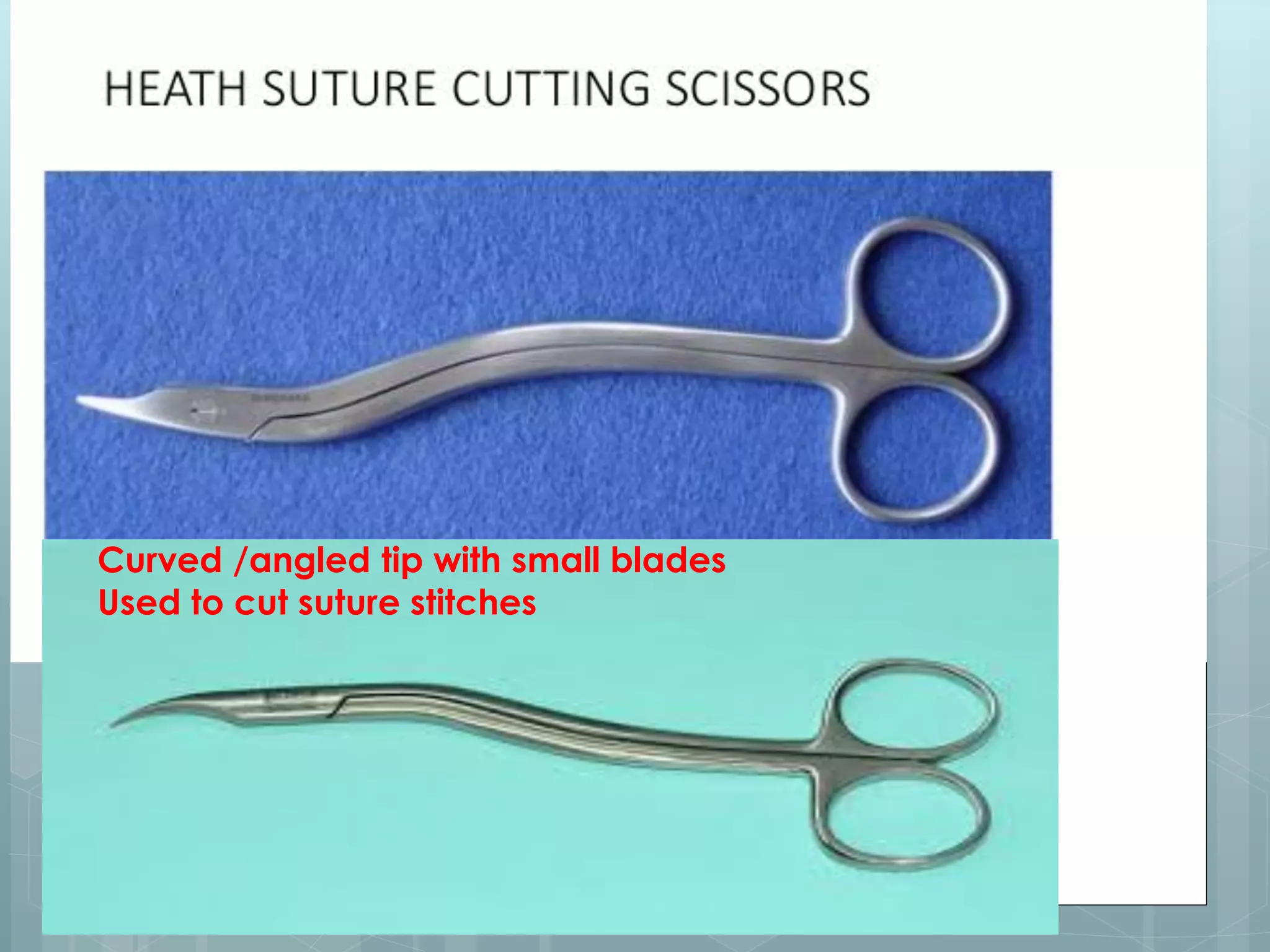 Sharp instruments (blade, bp handle, scissor needle, suture material) | PDF