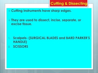 Sharp instruments (blade, bp handle, scissor needle, suture material) | PDF