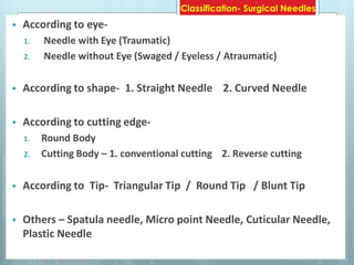 Sharp instruments (blade, bp handle, scissor needle, suture material) | PDF