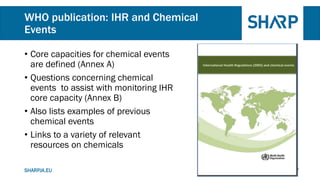 Eirian Thomas: Chemical safety and chemical threats (SHARP JA WP9) | PDF