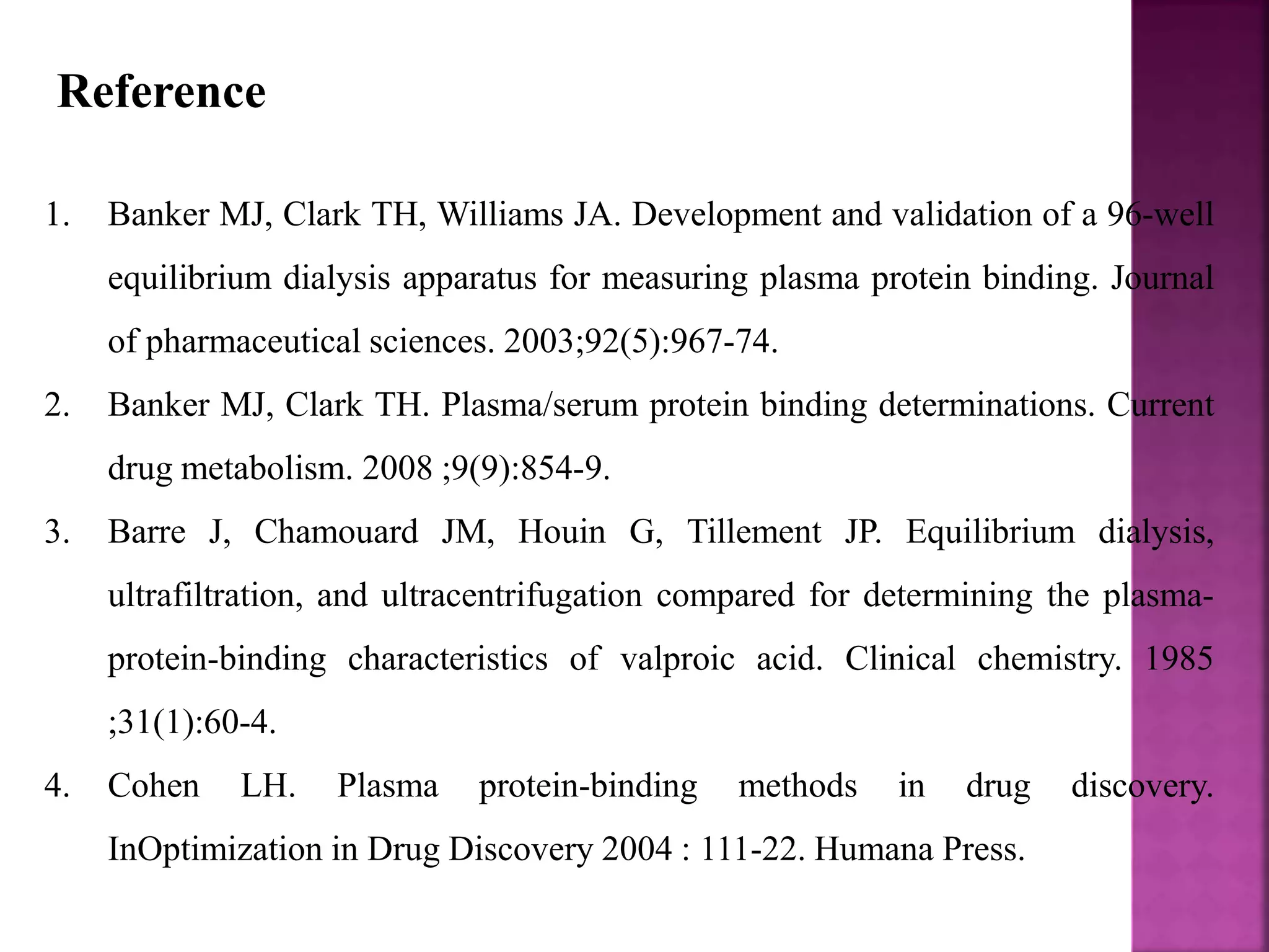 PLASMA / SERUM PROTEIN BINDING BY EQUILIBRIUM DIALYSIS TECHNIQUE | PPTX