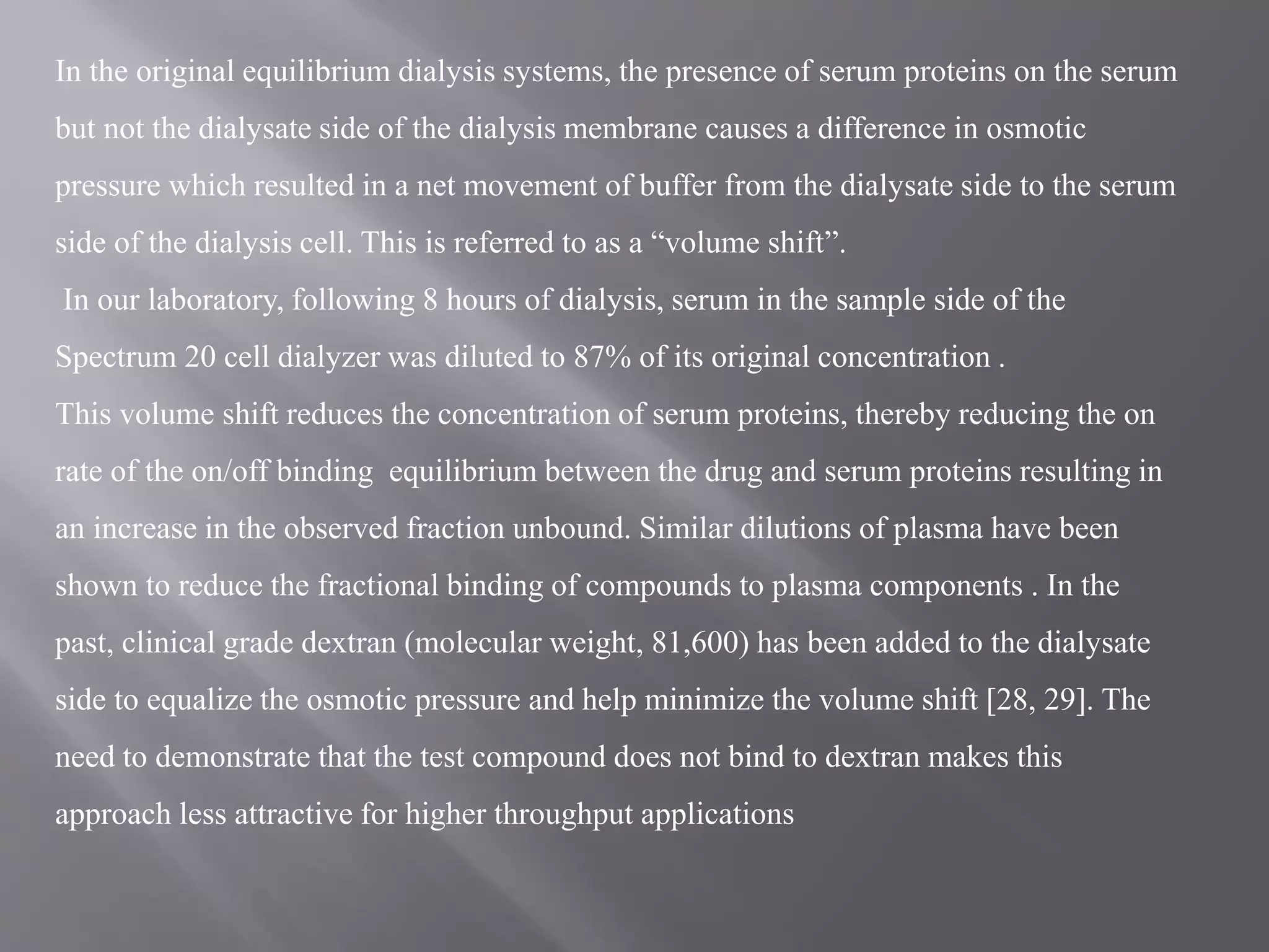 PLASMA / SERUM PROTEIN BINDING BY EQUILIBRIUM DIALYSIS TECHNIQUE | PPTX