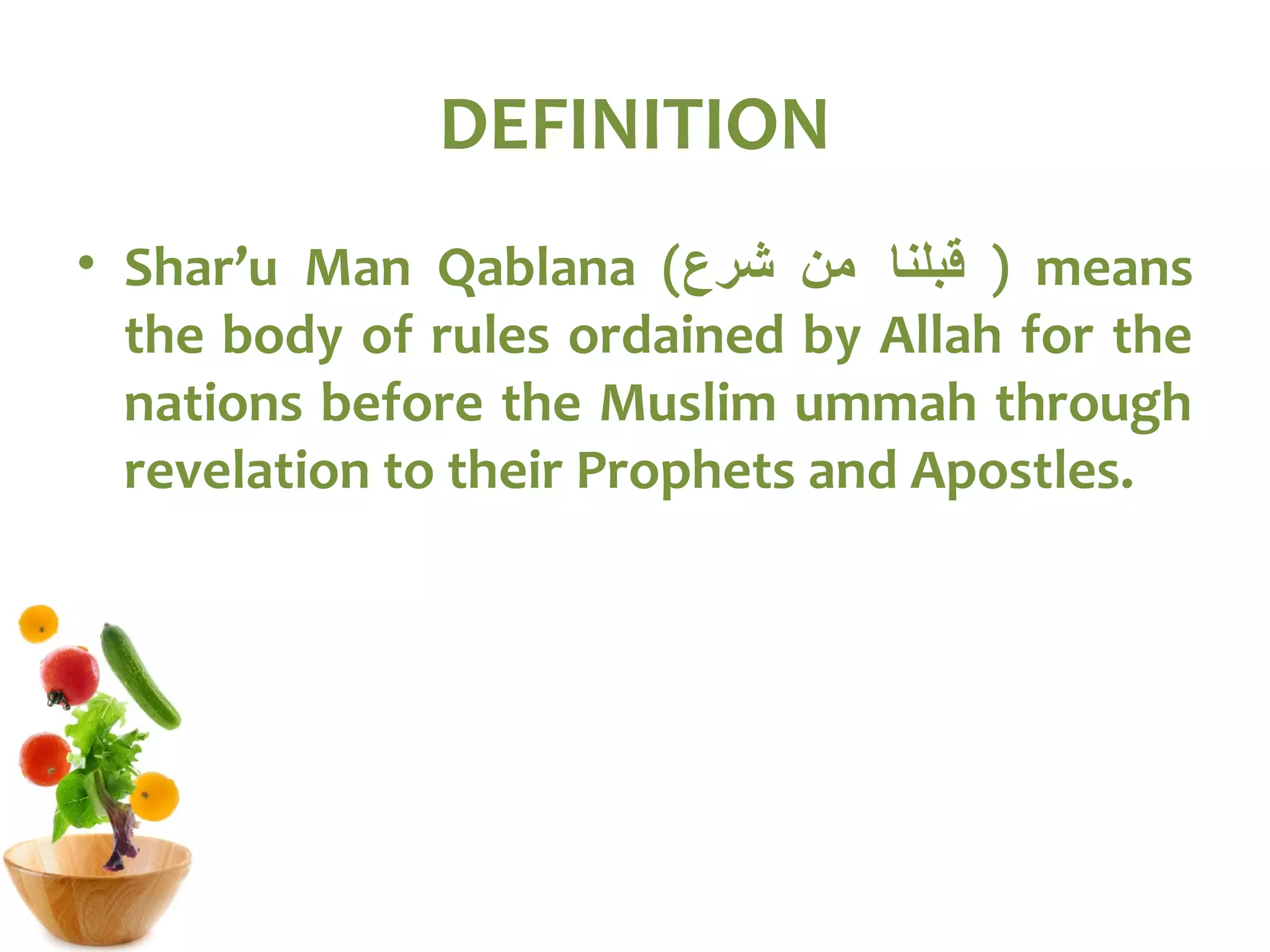 Shar'u man qablana | PPT