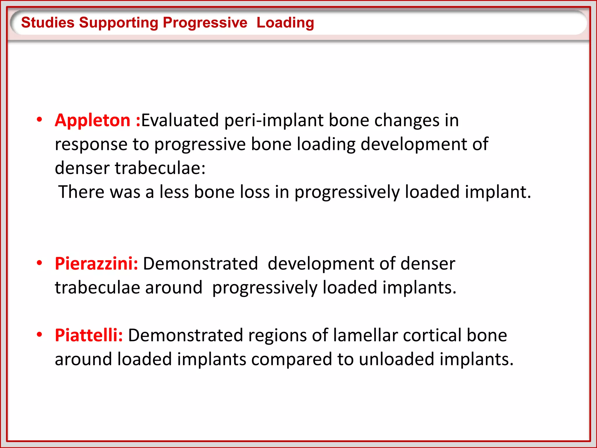 PROGRESSIVE LOADING IN IMPLANTS | PPTX