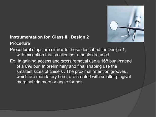 Modifications of Class 2 Cavity preparations | PPTX | Oral care ...
