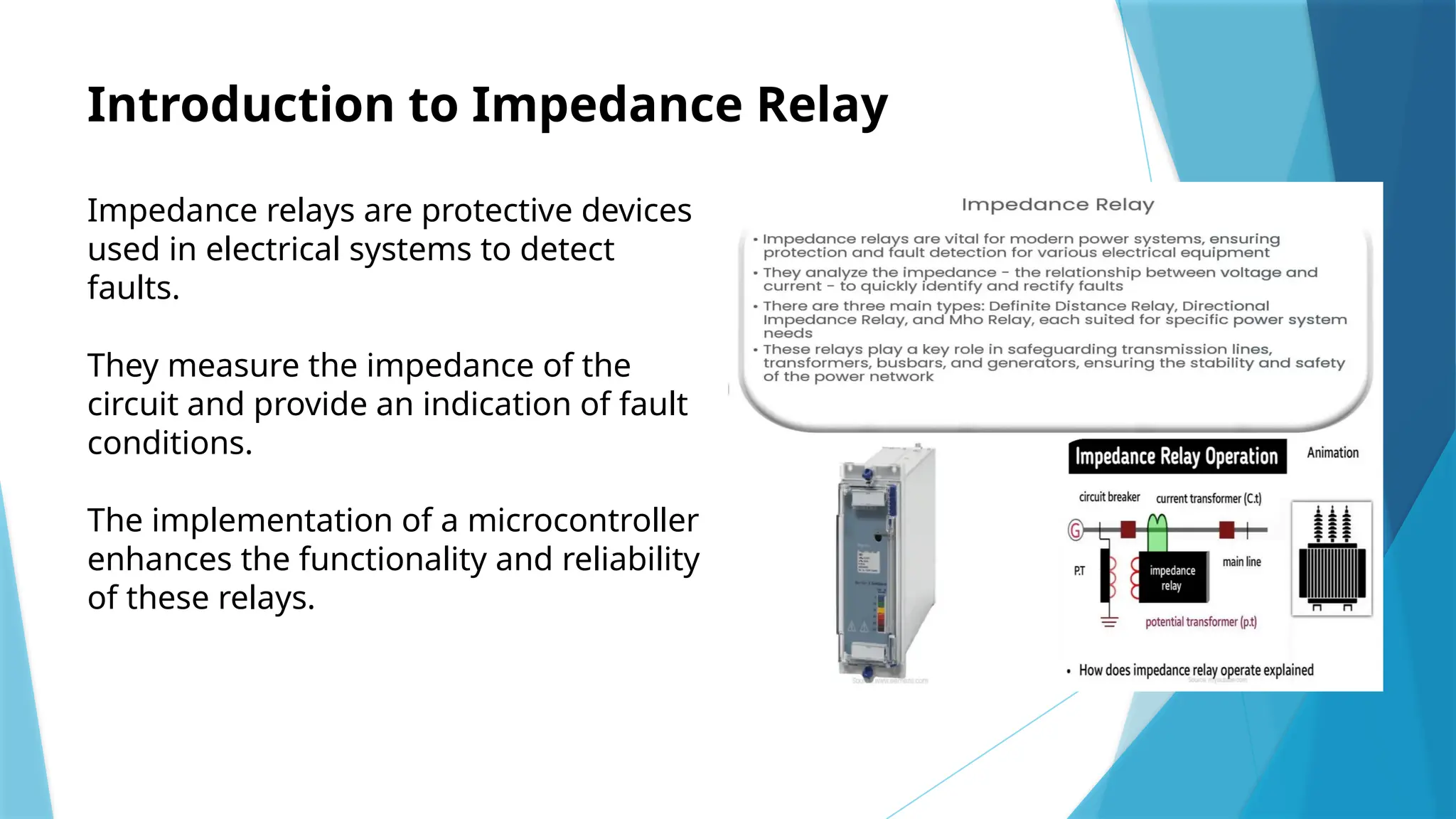 implementation of microcontroller based impedence relay | PPT implementation of microcontroller based impedence relay | PPT