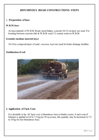 Summer Training Report On Bituminous (Asphalt) Road | DOCX