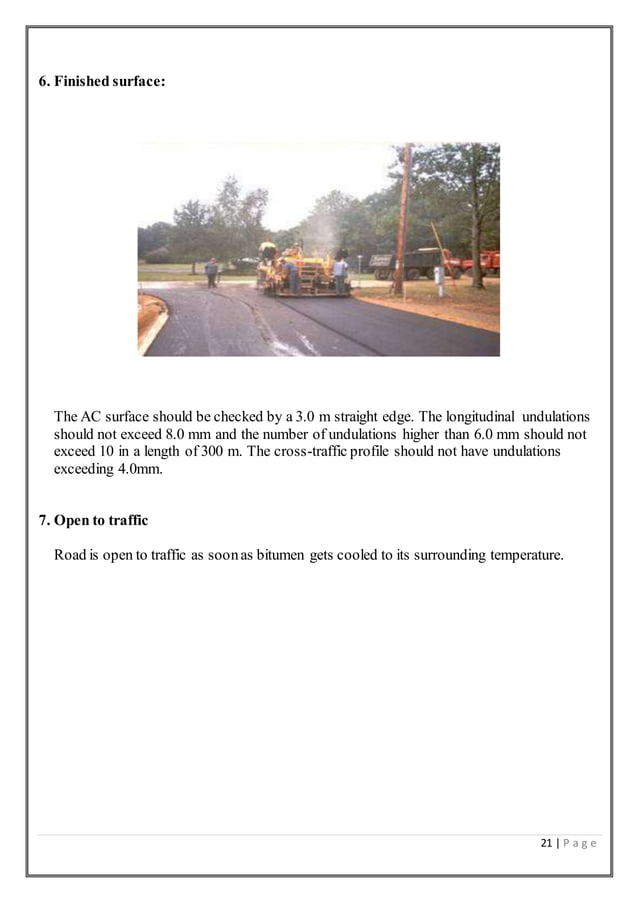Summer Training Report On Bituminous (Asphalt) Road | DOCX | Civil ...
