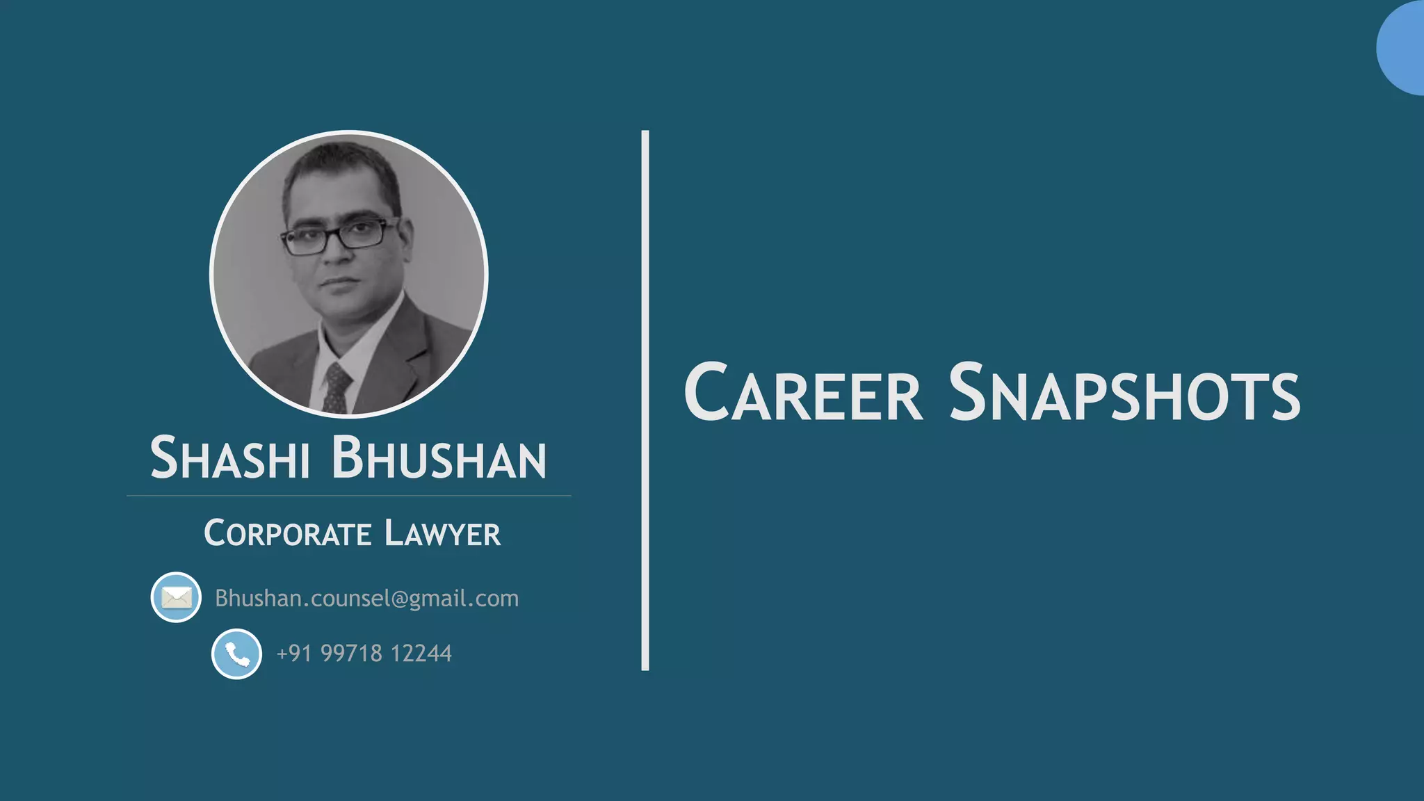Shashi Bhushan Career Summary | PPTX | Business | Business and Finance