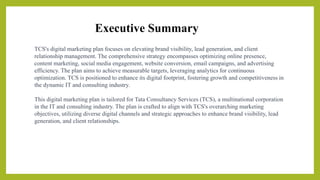 Digital Marketing Plan For the Company of TCS | PPTX