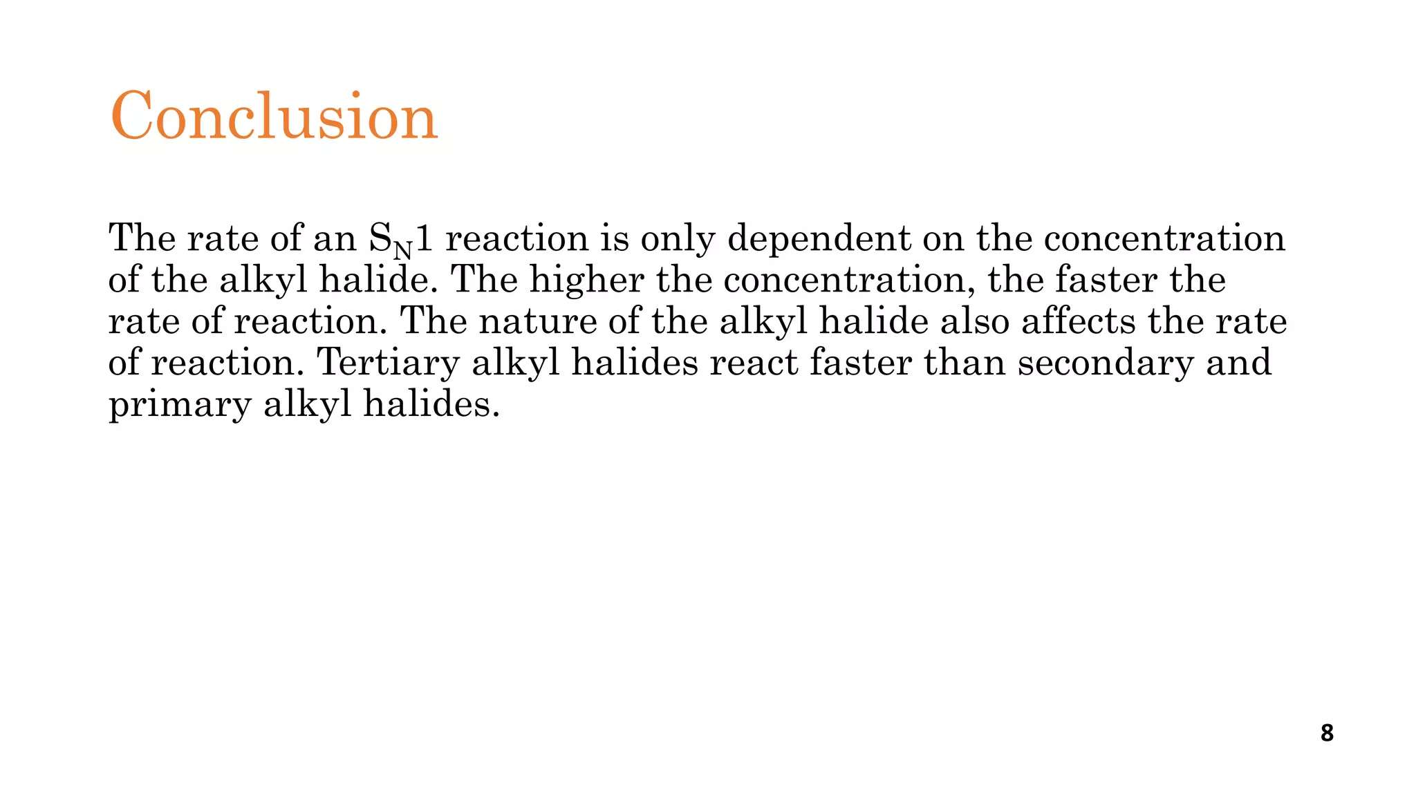 Nucleophilic Substitution reaction (SN1 reaction) | PPTX