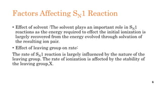 Nucleophilic Substitution reaction (SN1 reaction) | PPTX