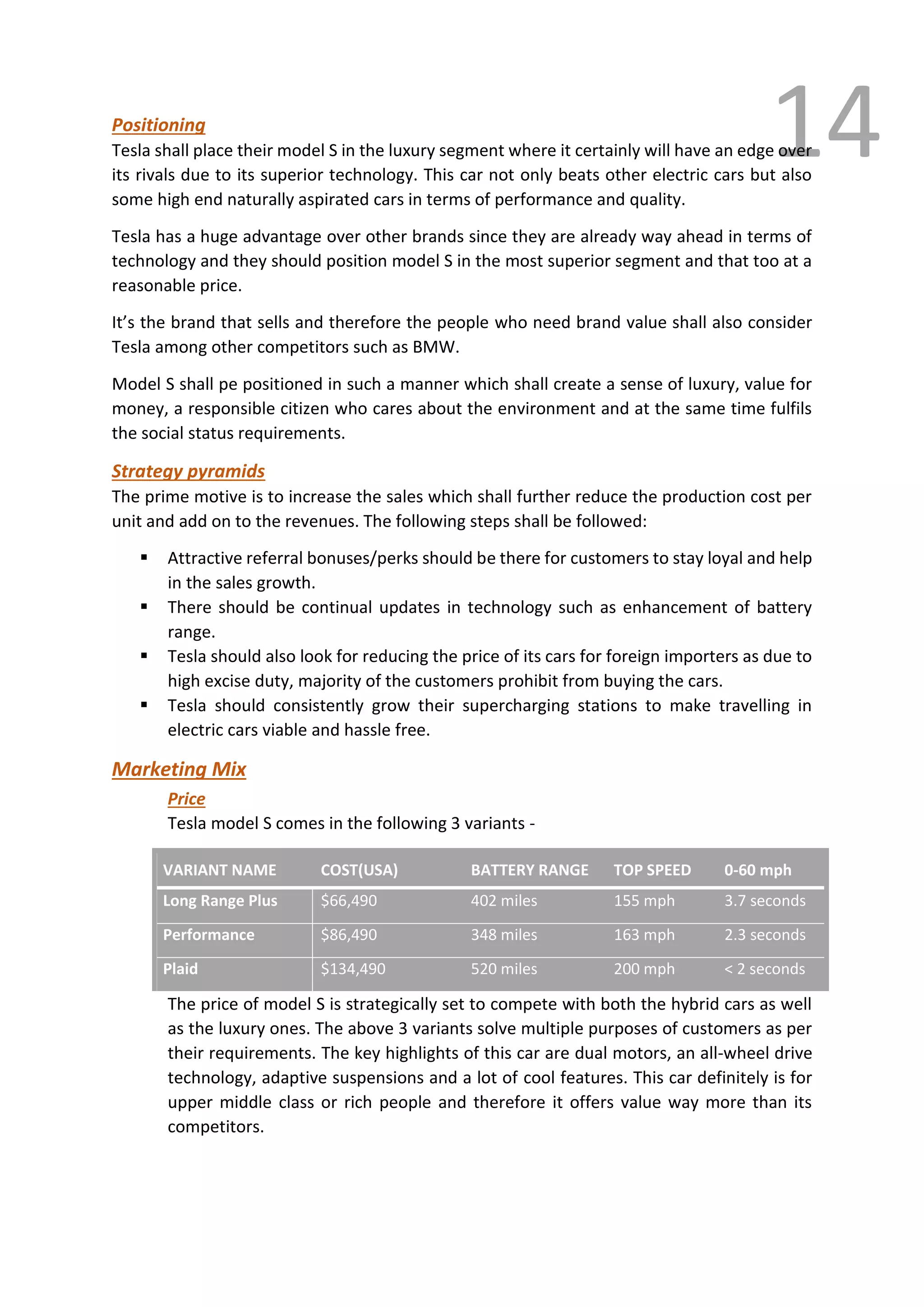 Market Plan of Tesla Model S | PDF | Automotive Industry | Industries