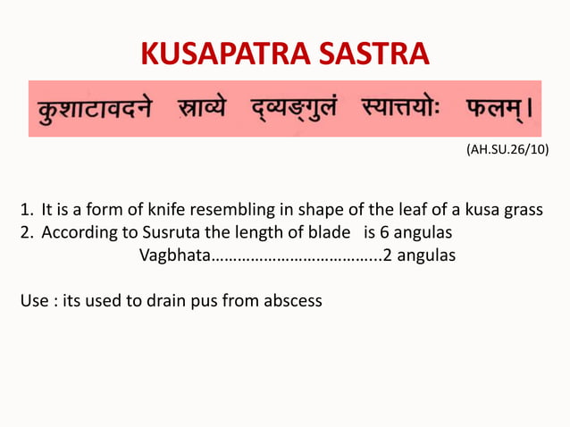 shastra karma an ayurvedic approach pptx | PDF