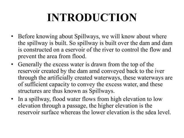 SPILLWAYS | PPT