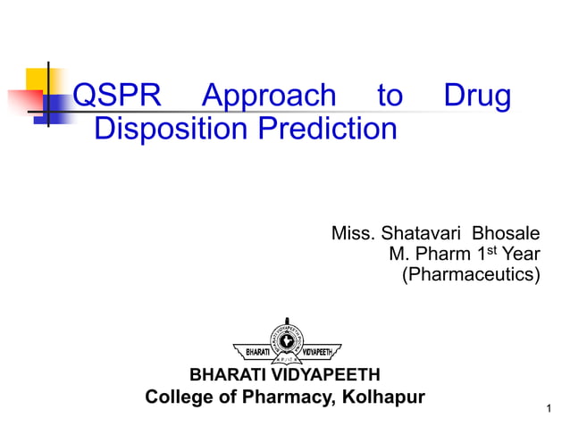 QSPR For Pharmacokinetics | PPT