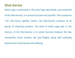 Shat-karmas - comprise of six groups of Yoga cleansing practices | PDF
