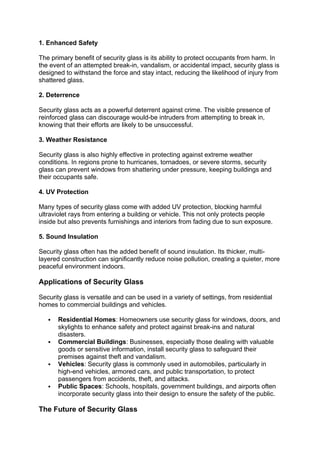Shatterproof Solutions: The Power of Security Glass | DOCX
