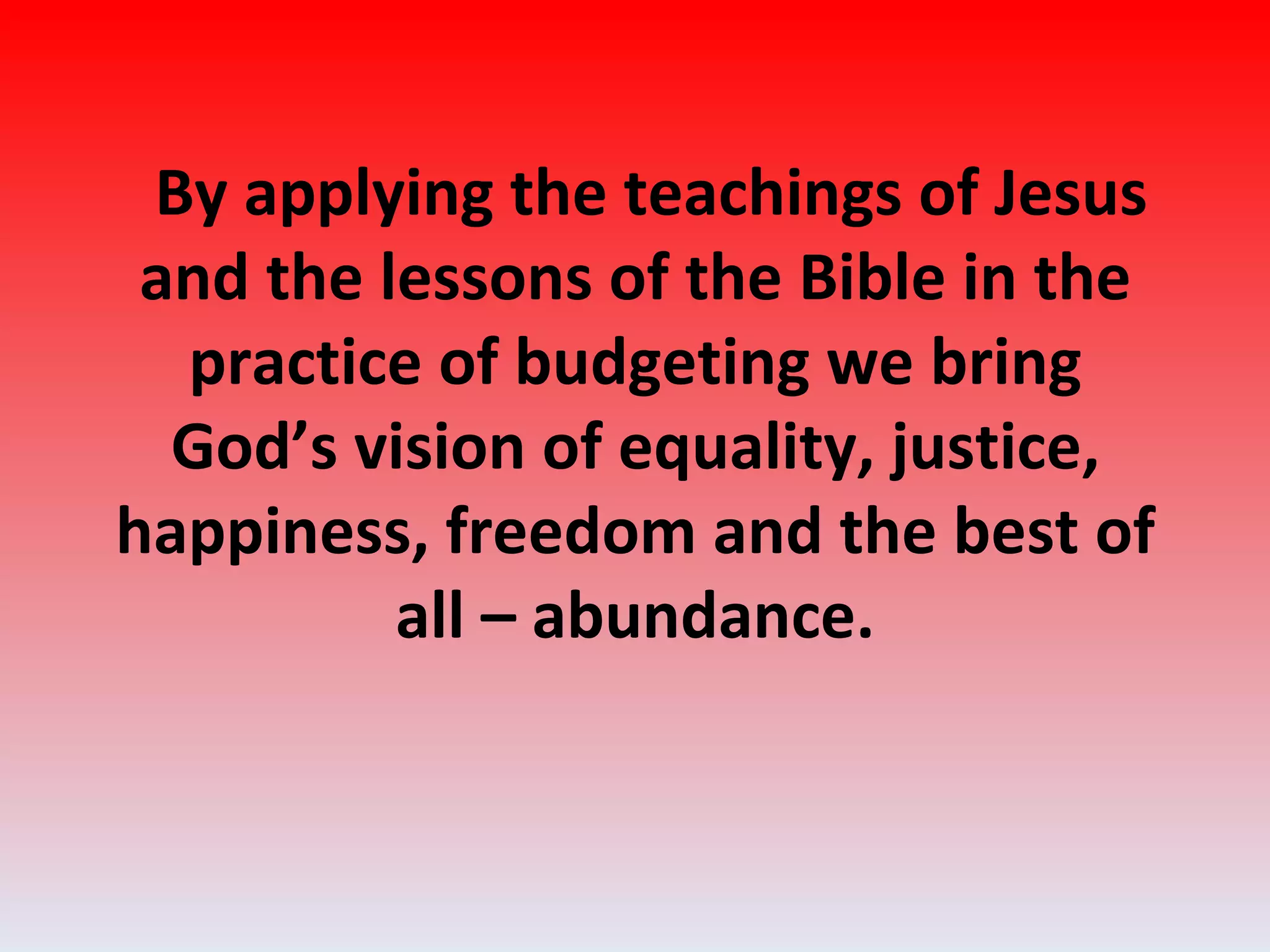 Christian Budgeting – What’s the Deal? | PPT
