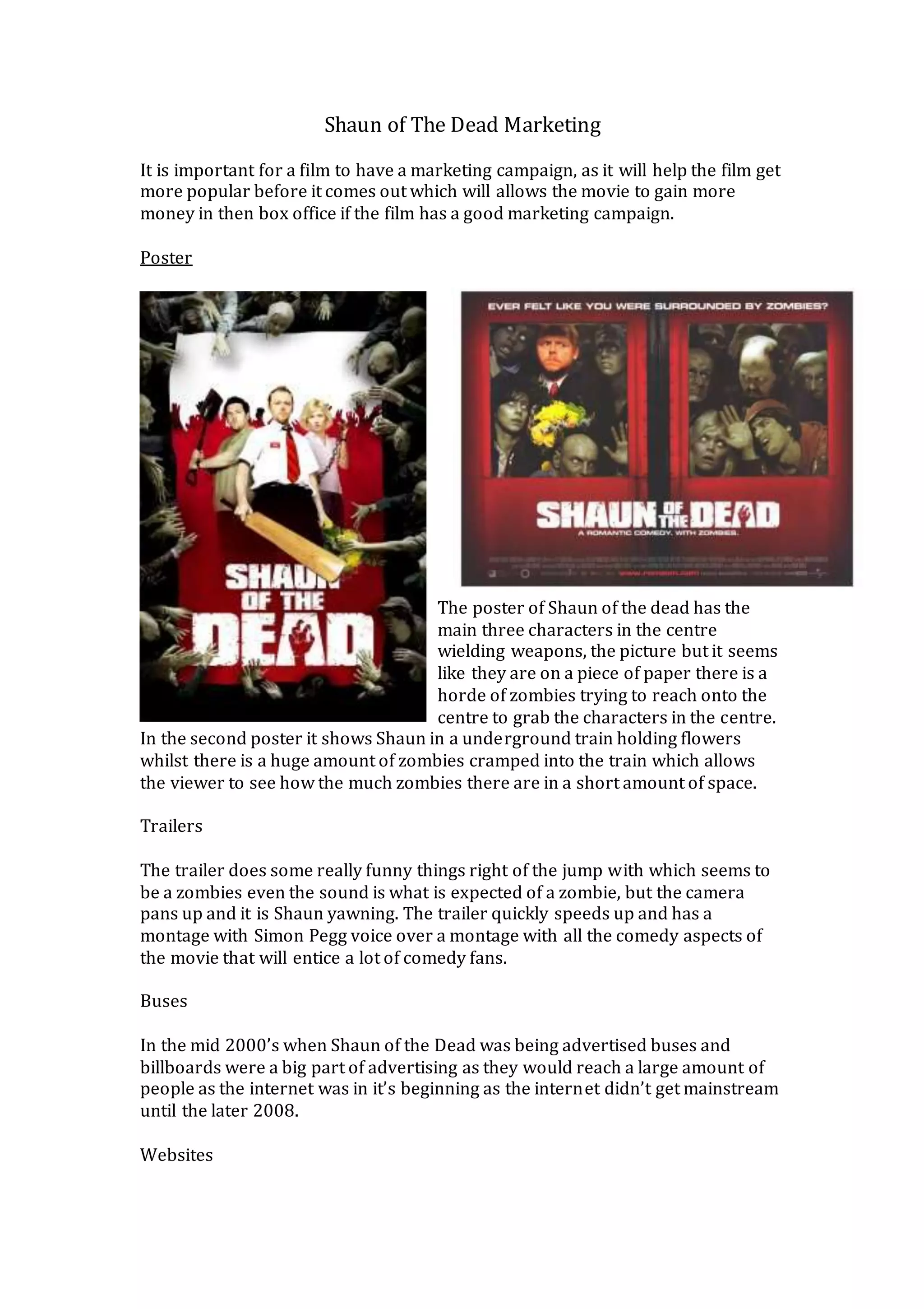 Shaun of the dead marketing | DOCX