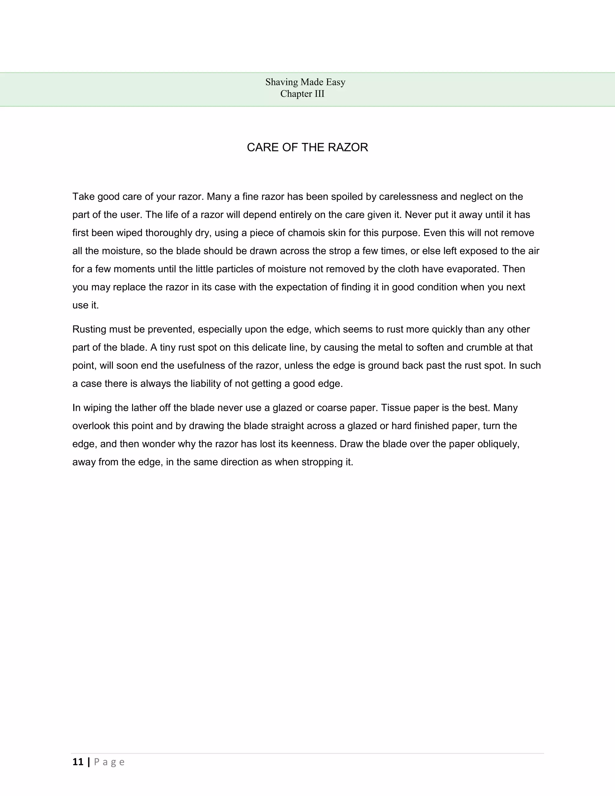Shaving Made Simple - What Every Man Who Shaves Ought To Know | PDF