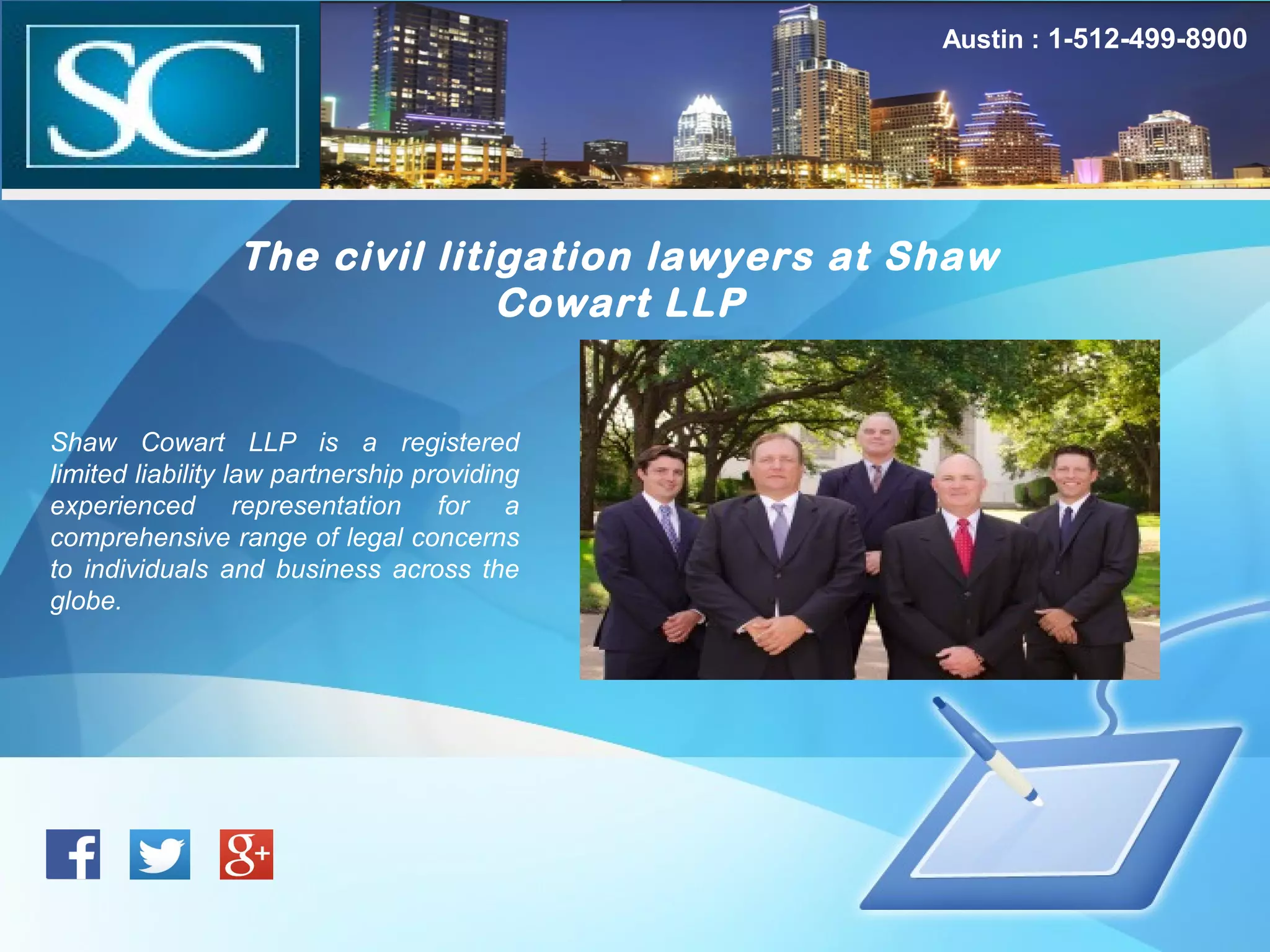 Shaw Cowart LLP | PPT | Legal Services Industry | Industries