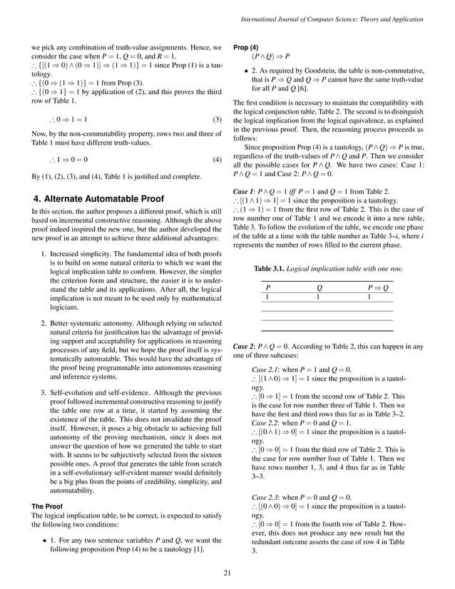 The Logical Implication Table in Binary Propositional Calculus ...