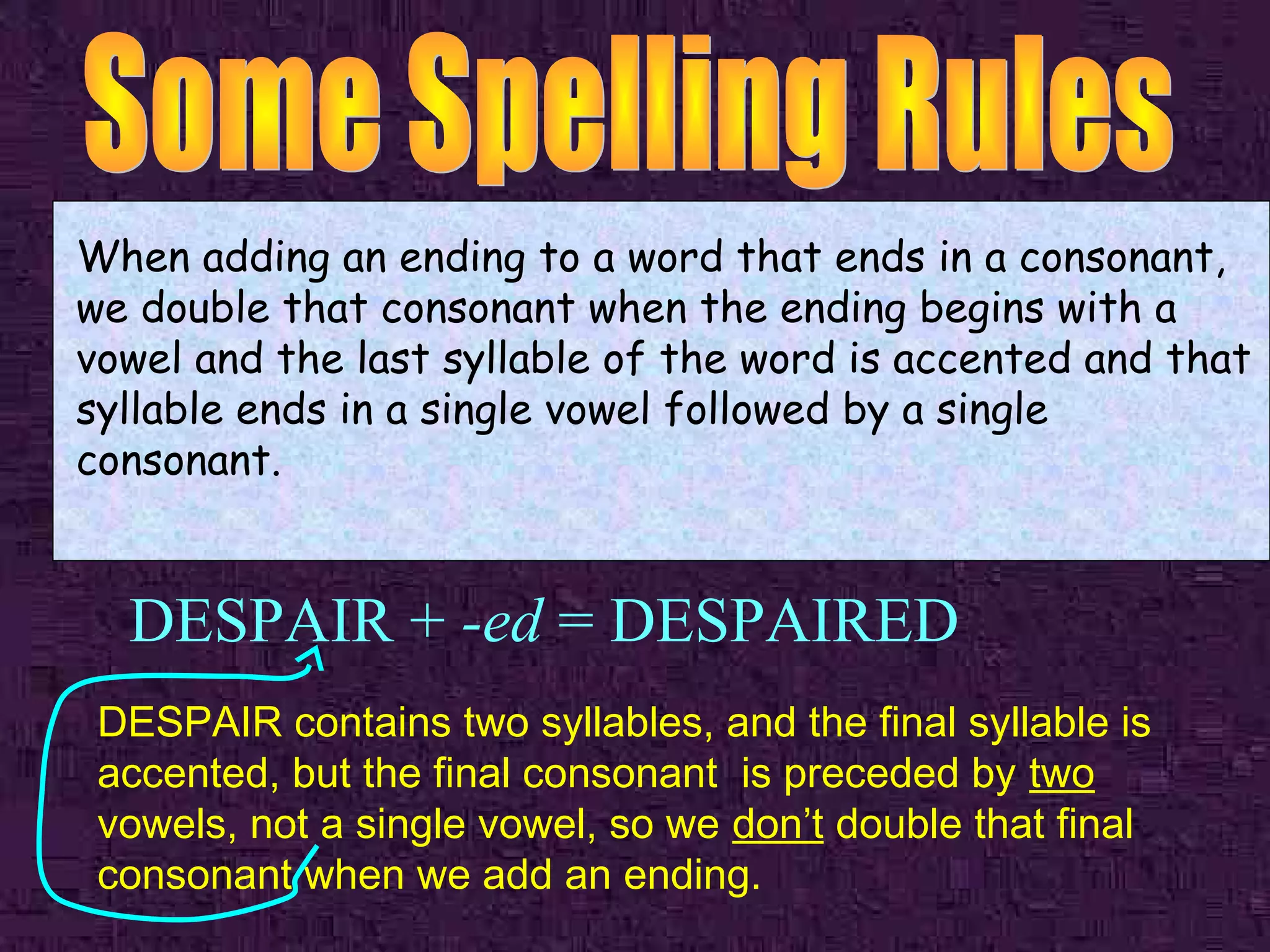 Spelling Rules | PPT