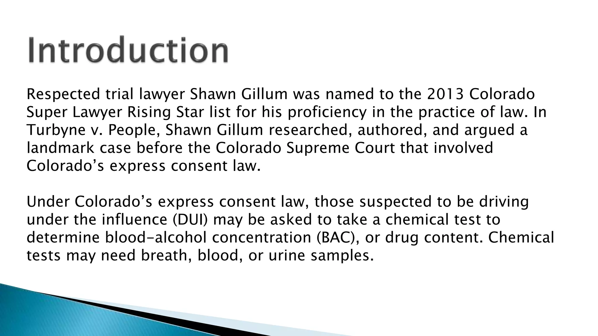 Colorado’s Express Consent Law | PPT