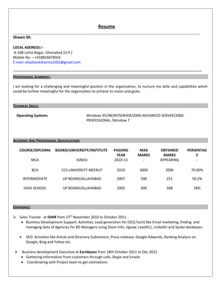 Shawn sh. [cv] | PDF