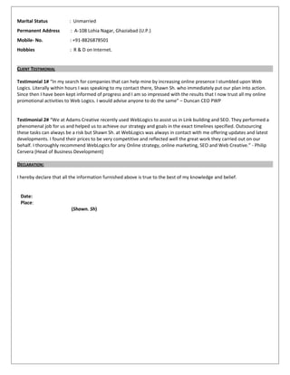 Shawn sh. [cv] | PDF