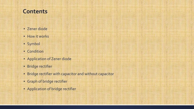 Zener diode and full wave rectifier or bridge connection | PPTX