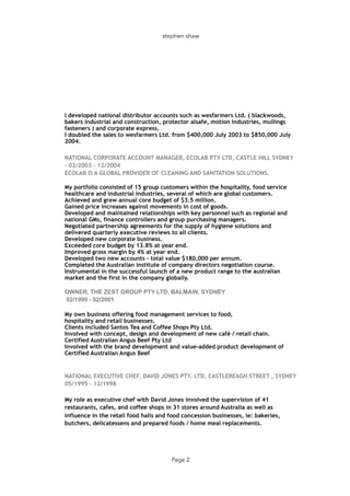 Shaw resume 2016 | PDF | Sales | Business