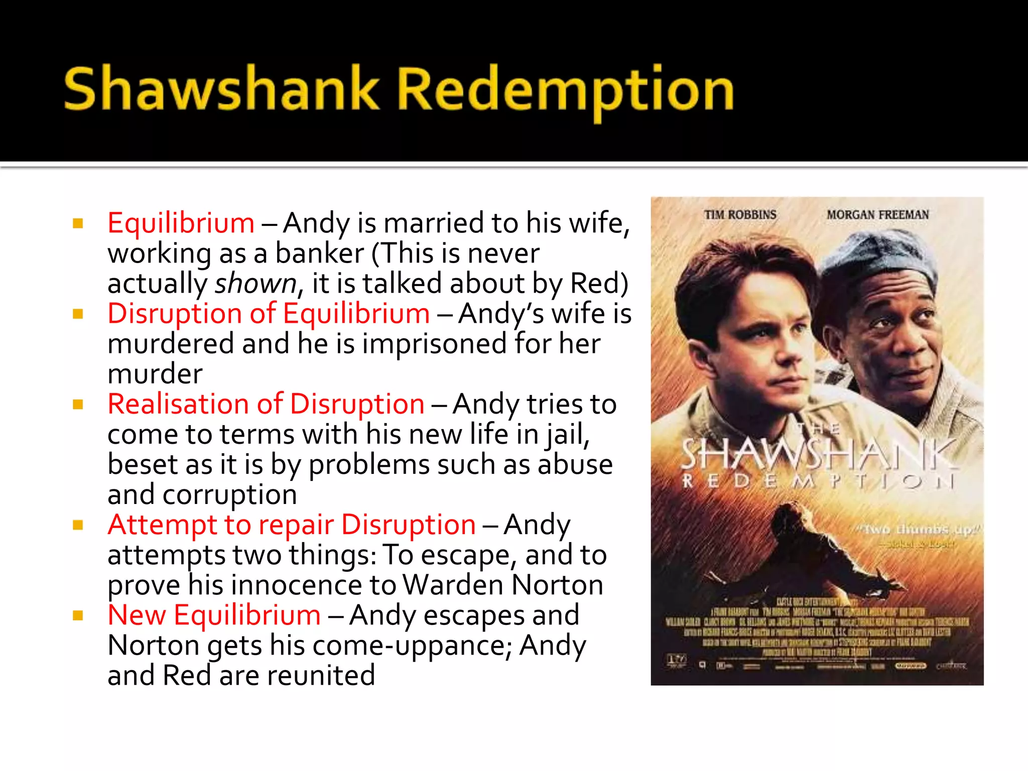 Narrative in Shawshank Redemption | PPTX