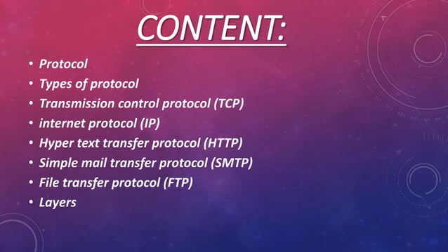 protocols and types of protocols. | PPTX