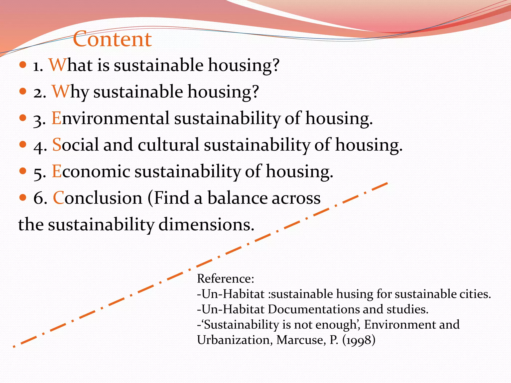 Sustainable housing | PPTX