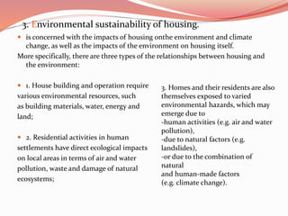 Sustainable housing | PPTX