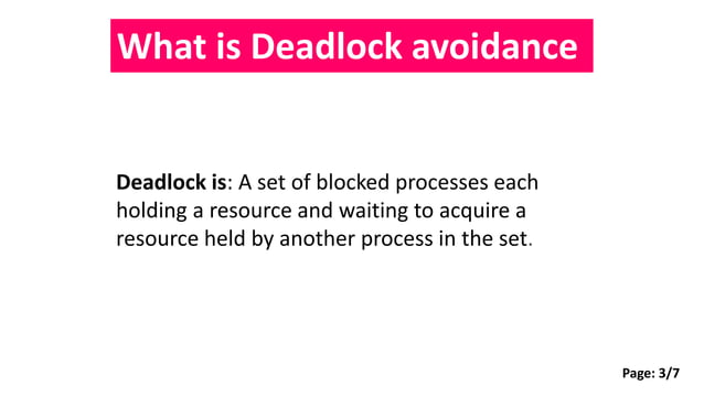 Deadlock Avoidance Safe State Resource Allocation Graph Algorithm Ppt