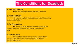 Deadlock avoidance (Safe State, Resource Allocation Graph Algorithm) | PPTX