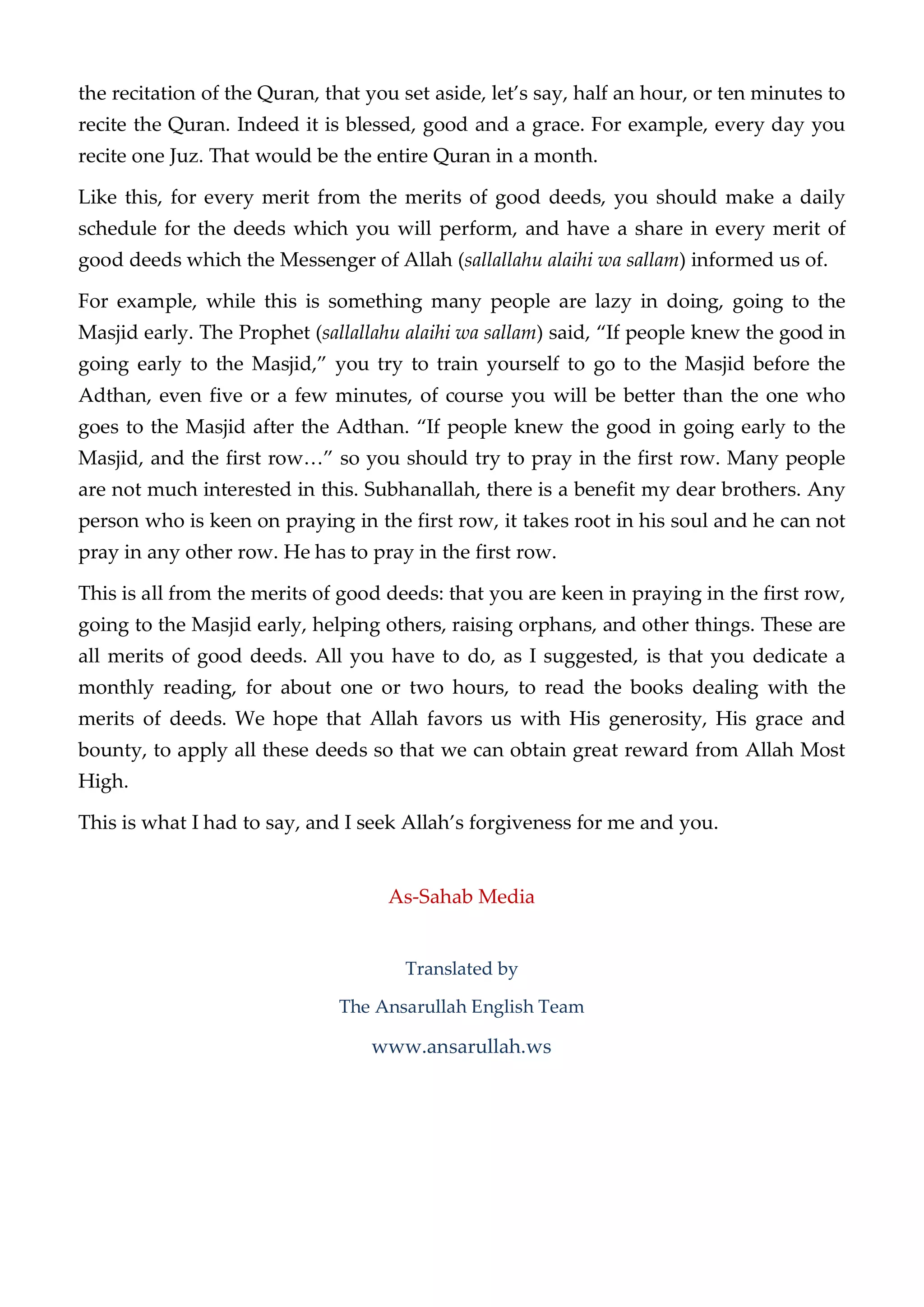 ramadan-lessons-lesson-13-the-merits-of-deeds | PDF