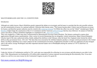 Shays Rebellion Dbq | PDF