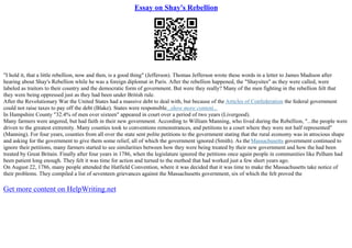 Shays Rebellion Dbq | PDF