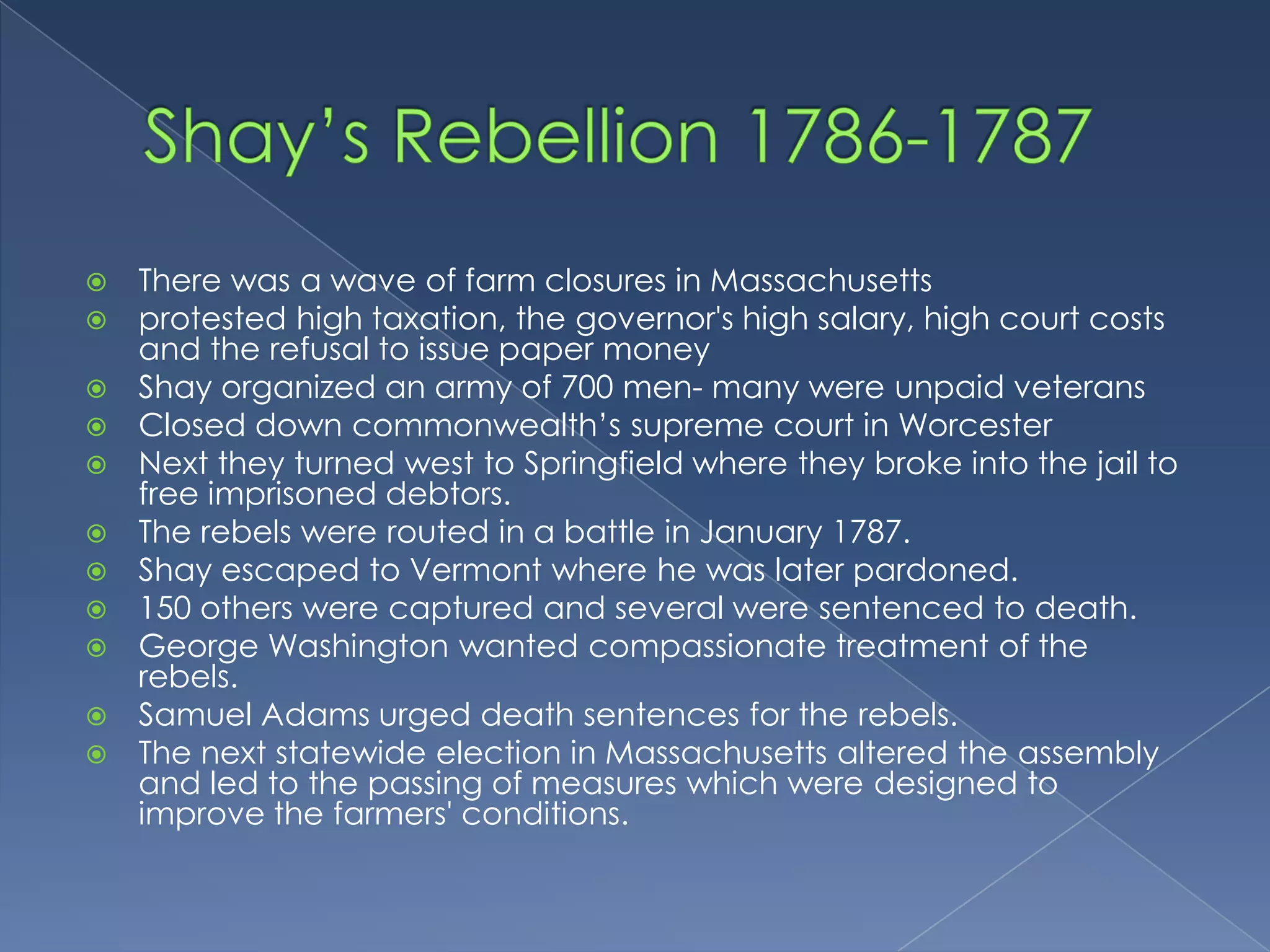 Shays rebellion ppt | PPTX
