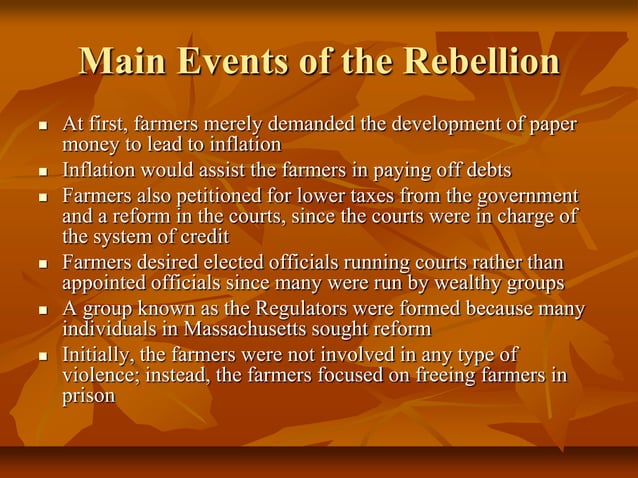 The History of Shays’s Rebellion | PPT | Politics