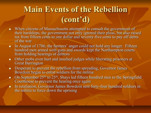 The History of Shays’s Rebellion | PPT | Politics