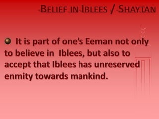 Iblees / Shaytan / Satan | PPTX | Islam | Religion & Spirituality