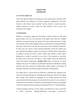 Thesis: Small-Group Case Study: Scrutinize On Difficulty With Reading ...